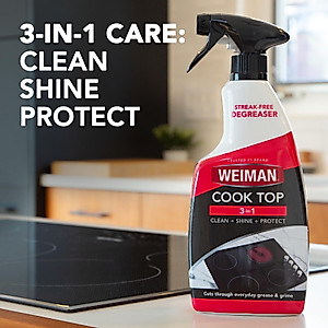 Weiman Cooktop Cleaner for Daily Use (2 Pack) Streak Free, Residue Free, Non-Abrasive Formula - 22 Ounce