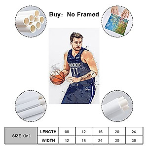 FANCHUANG Luka Doncic Basketball Posters Motivational Poster for Boys Bedroom Wall Canvas Inspirational Wall Art Unframe-style 12x18inch(30x45cm)
