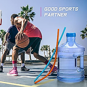 12 Pack, Extra Long 14.5 inch Reusable Silicone Straws for Large Water Bottle -Wine Bottle - 1 Gallon 128 75 64 OZ Tumbler - Flexible Drinking Straws for Extra Tall Cups - 2 Cleaning Brushes