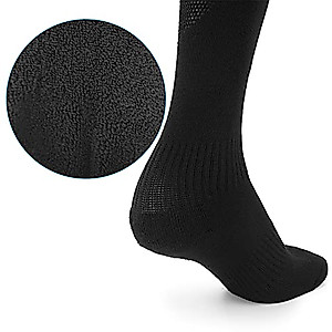 Aoneky Big Kids age 8+ and Youth Long Soccer Socks (Black)