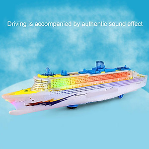 SUNGOOYUE Electric Music Ship Boat Toy, Highly Simulation Boat Toy with Lights Sound Effect for Children Funny Toy