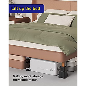 Nachell Bed Furniture Risers 4 Pack Bed Lift Risers Elevation in Height 3" Heavy Duty Rectangle Riser Blocks for Caster Wheels or Posts of Bed Table Couch Support up to 2500 lbs. (Black, 3 Inch)