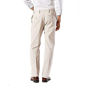 Dockers Men's Classic Fit Easy Khaki Pants-Pleated (Standard and Big & Tall), Cloud, 36W x 34L
