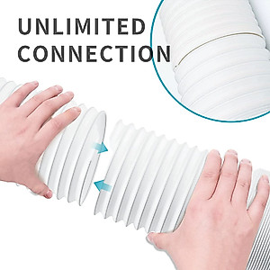 80" Length 5.9 Inch Diameter Portable Air Conditioner Hose, AC Exhaust Hose Anti-Clockwise Thread Air Conditioner Parts Compatible with Haier, Delonghi and More (Anti-Clockwise 5.9 inch)