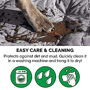 Furhaven XL/King Size Waterproof & Non Slip Quilted Twill Mattress Furniture Protector Cover, Washable - Gray, Jumbo/King Size