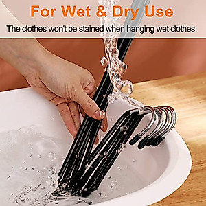 ELONG HOME Slack Pants Hangers, 30 Pack Open Ended Design Durable Anti-Rust Chrome Metal Hangers, Hangers Non Slip Rubber Coating, Slim & Space Saving Jeans Hanger for Easy-Slide Pants