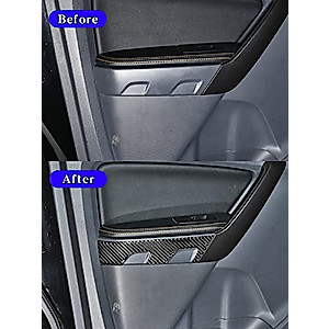 taruisixt for Ford Ranger 2015 2016 2017 2018 2019 2020 2021 Real Carbon Fiber （Soft） Car Back Row Inner Door Decorative 3D Sticker Car Interior Accessories