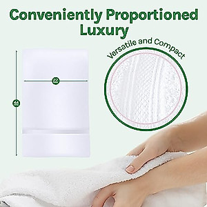 Towels N More - 6 Pack 22x44 Super Absorbent and Easy Care 100% Cotton Towels Ring Spun Loop - Home Essentials White and Soft Bathroom Towels Set - Ideal for Home, Gym, Hotels, Salon, Hair Dry