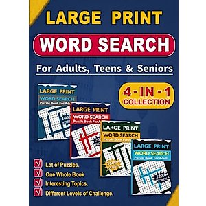 Word Search for Adults ( Large Print ): Large Print Word Search Puzzle Book for Seniors, Adults & Teens. Themed Word Find Puzzles. Activity Book & Brain Games for Adults