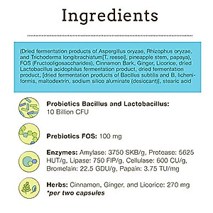 Herbsmith Microflora Plus – Dog Digestion Aid –Probiotics and Digestive Enzymes for Dogs – Prebiotic for Dogs – 60 Capsules