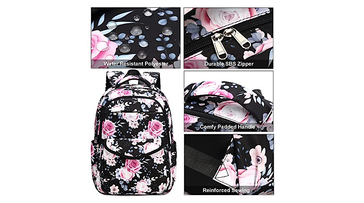 JIANYA School Backpack for Teens Girls School Bag Floral Kids Girls ...