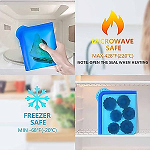 MAISON HUIS Silicone Sandwich Storage Bag, Extra Thick Reusable Silicone Sandwich Washable Bag, BPA Free Kitchen Storage Bag for Food, Leakproof(1PC,Blue)