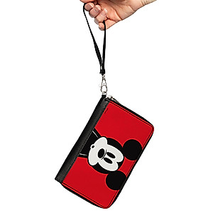Buckle-Down Women's PU Zip Around Wallet Rectangle-Mickey Mouse, 7.5"x4.5"