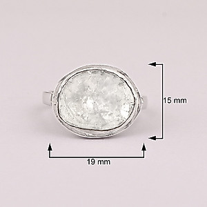 1.50 CTW Natural Diamond Polki Solitaire Ring 925 Sterling Silver Platinum Plated Slice Diamond Jewelry