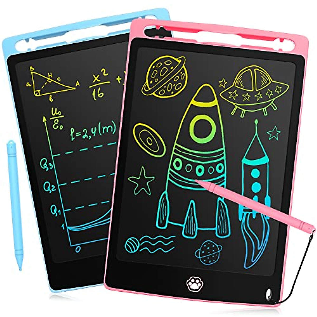 2 Pack LCD Writing Tablet, Electronic Drawing Writing Board, Erasable Drawing Doodle Board, Doodle Pad Toys for Kids Adults Learning & Education, 8.5IN(Blue+Pink)