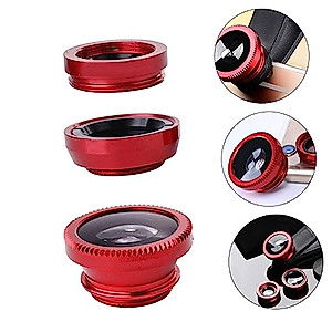 VOSAREA 2 Sets Phone Lens Fisheye Lens Cortinas Inteligentes Phone Fish Eye Mobile Camera Lens Wide Angle Lens Camera Lens Kit 3 in 1 Phone Camera Lens Wide Angle Phone Lens Triple Suite