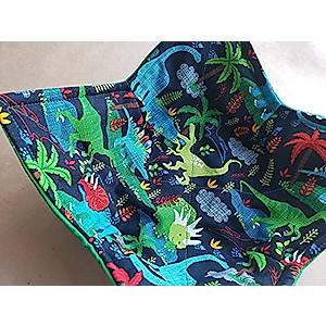 Dinosaur Microwave Bowl Cozy Dino Reversible Microwaveable Potholder Paleontologist Bowl Buddy Children's Kitchen Linens Tyrannosaurus Rex Raptor Kid Gifts Under 10 Handmade Birthday
