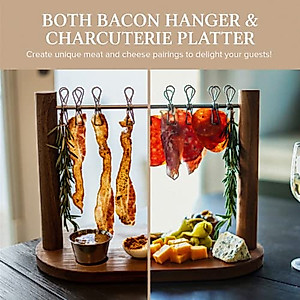 Bacon Serving Dishes for Entertaining - Pack of 1 Wooden Bacon Display for Men Who Have Everything or House Warming Gifts New Home - Unique Gifts for Dad