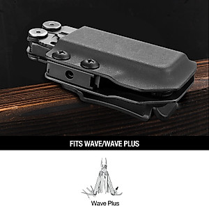 Kydex Multitool Sheath for Leatherman Wave & Plus, Fits Wave Plus, Multi-Tool Not Included (Black)