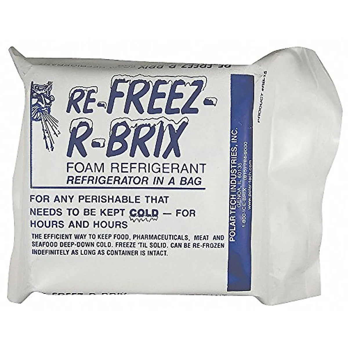 Polar Tech - RB 15 RB15 Re-Freez-R-Brix Foam Refrigerant Pack, 4-1/2" Length x 4" Width x 1-1/2" Thick (Case of 6)