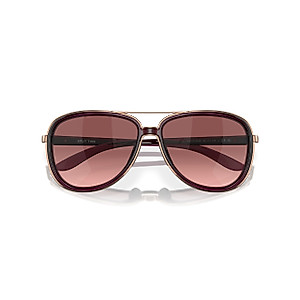 Oakley Women's OO4129 Split Time Aviator Sunglasses, Crystal Raspberry/G40 Black Gradient, 58 mm