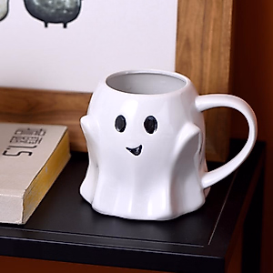 Yopcuvi Ghost Mug, Ceramic Ghost Coffee Mug, Halloween Ghostface Mug, 14 Fl Oz
