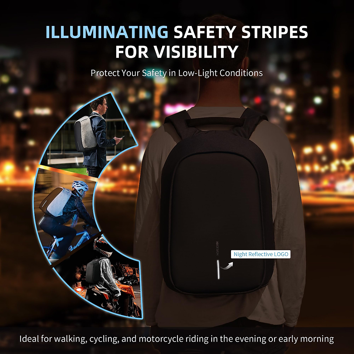 XD Design Bobby Original Anti-Theft Laptop Backpack with USB Port (Navy)