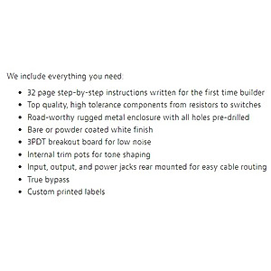 StewMac Sun Fuzz DIY Electric Guitar Pedal Kit, With White Enclosure, Inspired By Analogman Sun Face (12252-W)