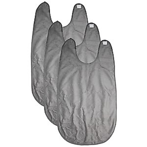 Rehabilitation Advantage Vinyl Clothing Protector Bib, Gray, Large