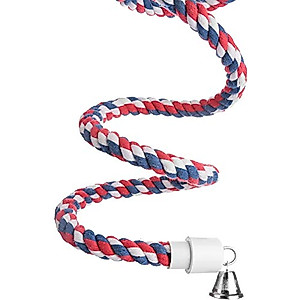QYS Bird Spiral Rope Perch, Cotton Parrot Swing Climbing Standing Toys with Bell