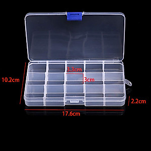 dalismotemp Plastic Organizer Container Storage Box Adjustable Divider 15 Grids Transparent Earrings Ear Stud Jewelry Storage Box Container Organizer White 1