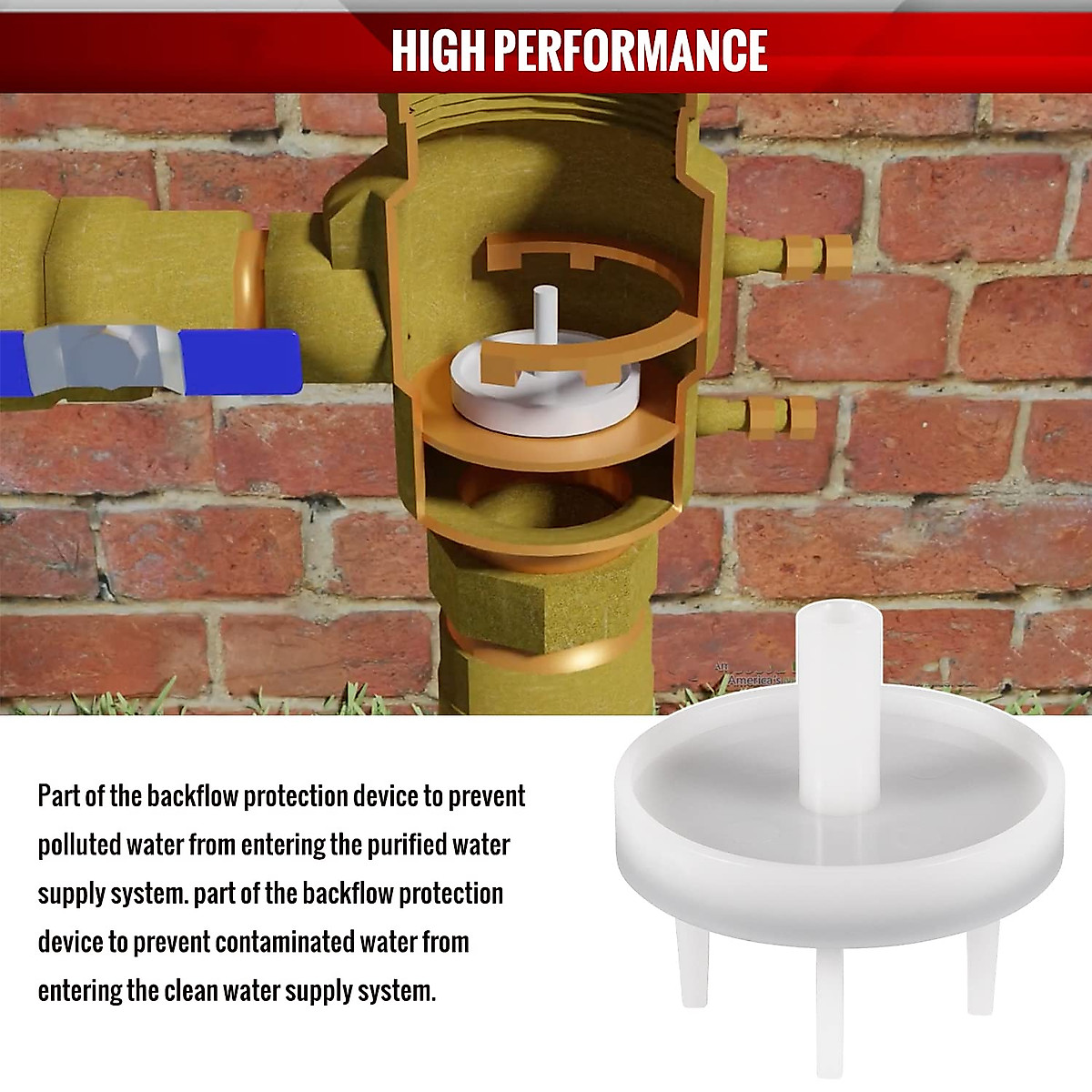 Bzsunway 905-052 765 Check Valve Assembly Febco 765 Repair Kit Replacement for Febco Model 765-1"&1-1/4" Pressure Vacuum Breakers, White