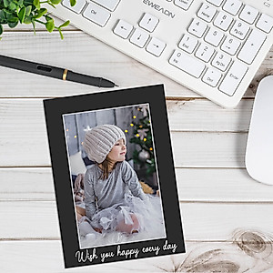 Golden State Art Pack of 25, Acid-Free Black Pre-Cut 5x7 Picture Mat for 4x6 Photo with White Core Bevel Cut Frame Mattes