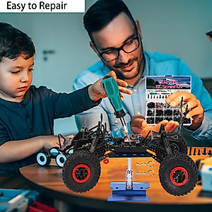 RC Car Repair Work Stand 532 PCS RC Repair Tool Screws Set Kit 360 Degree Rotation RC Repair Station Screwdrivers Screws Pallet Kit for 1/8 1/10 1/12 1/16 1/18 RC Crawler Truck Buggy Tool Set