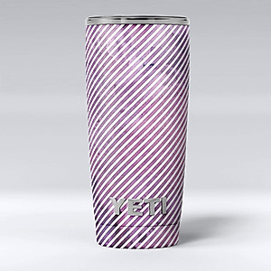 Design Skinz White Slanted Lines Over Pink Fumes - Skin Decal Vinyl Wrap Kit Compatible with The Yeti Rambler Cooler Tumbler Cups