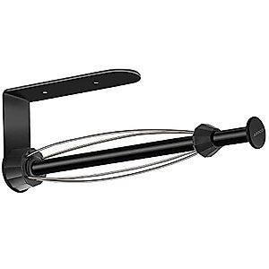 Adoco Paper Towel Holder Under Cabinet, Simply Tear Paper Towel Holder Countertop, Black Wall Mount Paper Towel Holder, Adhesive or Screw for Kitchen Bathroom