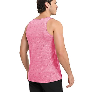 MAGCOMSEN Tank Tops for Men Running Tank Tops Men Gym Shirts Men Sleeveless Mens Shirts Workout T Shirts for Men Tank Top Athletic Shirts for Men Pink