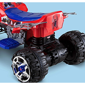 Kid Trax Marvel Spiderman Toddler ATV Ride On Toy, 12 Volt Battery, 3-7 Years, Max Rider Weight 88 lbs, Spider-Man Blue
