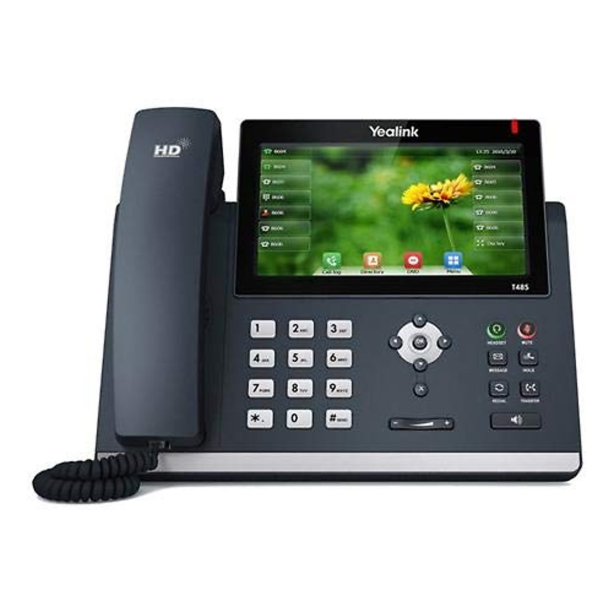 Yealink SIP-T48S Business Phone System: Starter Pack with Voicemail, Auto Attendant, Cell & Remote Phone Extensions, Call Recording & Free TWAComm.com Phone Service for 1 Year (6 Phone Bundle)