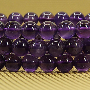 Natural AA Grade Amethyst Gemstone 6mm Round Beads Stretch Bracelet 7" Unisex