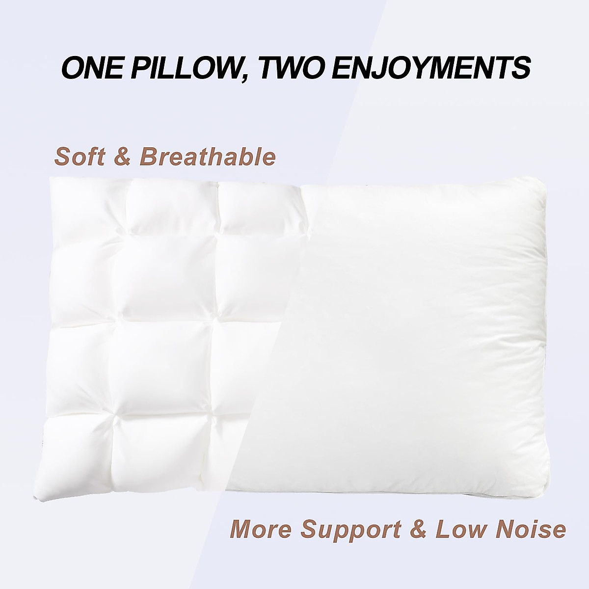 YOUR MOON Pillows Queen Size Set of 2, Soft Support Queen Pillows 2 Pack for Bed, Fluffy Down Alternative Pillow, Luxury Hotel Gel Pillows for Side Sleeping (White)