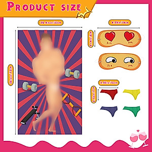 Nezyo Bridal Shower Games Inflatable Banana Ring Toss Game Large Poster Games Player Stickers Bridal Shower Engagement Decorations for Adults Women Tossing Game Party