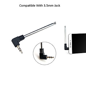 CORONIR 3.5mm FM Radio Antenna 9.5'' Retractable Aerial for Portable Radio Indoor Stereo Receiver AV Audio Vedio Home Theater Receiver Mobile Cell Phone Radio Antenna-2Pack