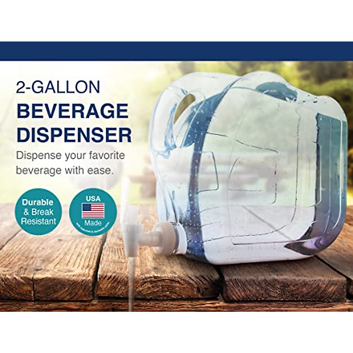 Arrow Ultra Drink Dispenser for Fridge, 2 Gallon - Plastic Beverage Dispenser with Spigot for Easy Dispensing - BPA Free Clear Plastic - Convenient Handle, Easy-Pour Spout