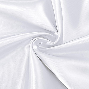 Horbaunal White Satin Fabric, 60" Wide, 2 Yards, Soft Charmeuse Satin Fabric for DIY Crafts Decorations Costume
