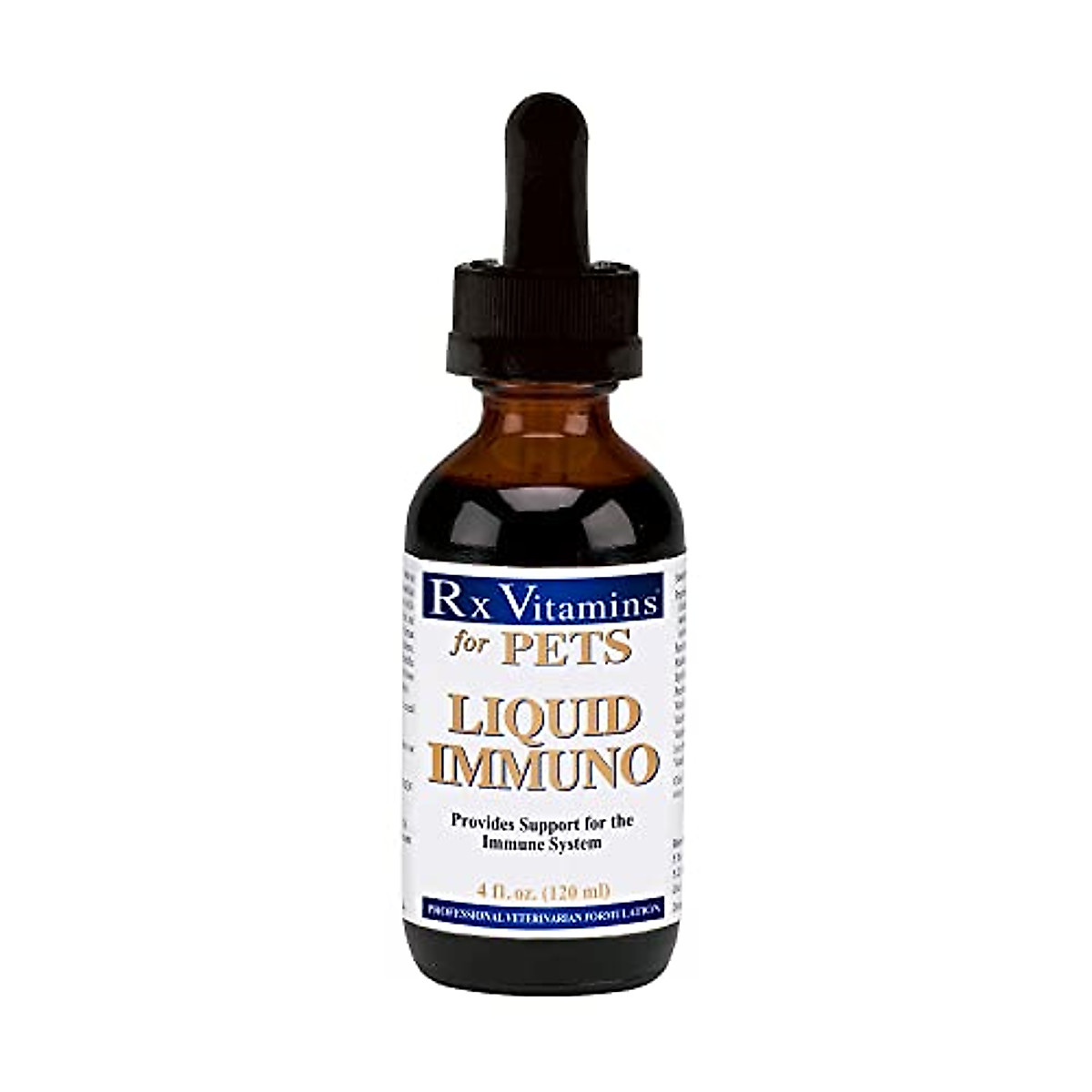 Rx Vitamins Liquid Immuno Dog and Cat Immune Support - L-Lysine for Cats - Reishi Mushroom Supplement for Dogs - Feline & Canine Immune System Support - Bacon Flavor - 4 oz