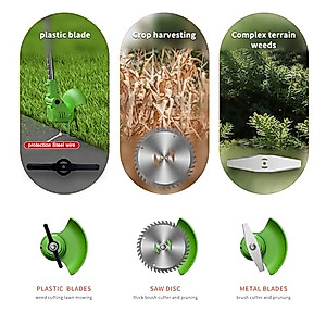 Cordless Weed Wacker,Battery Powered Weed Wacker 3 in 1 Rechargeable Weed Wacker Electric for Lawn Garden Yard, Includes 2 * 3.aH Batteries