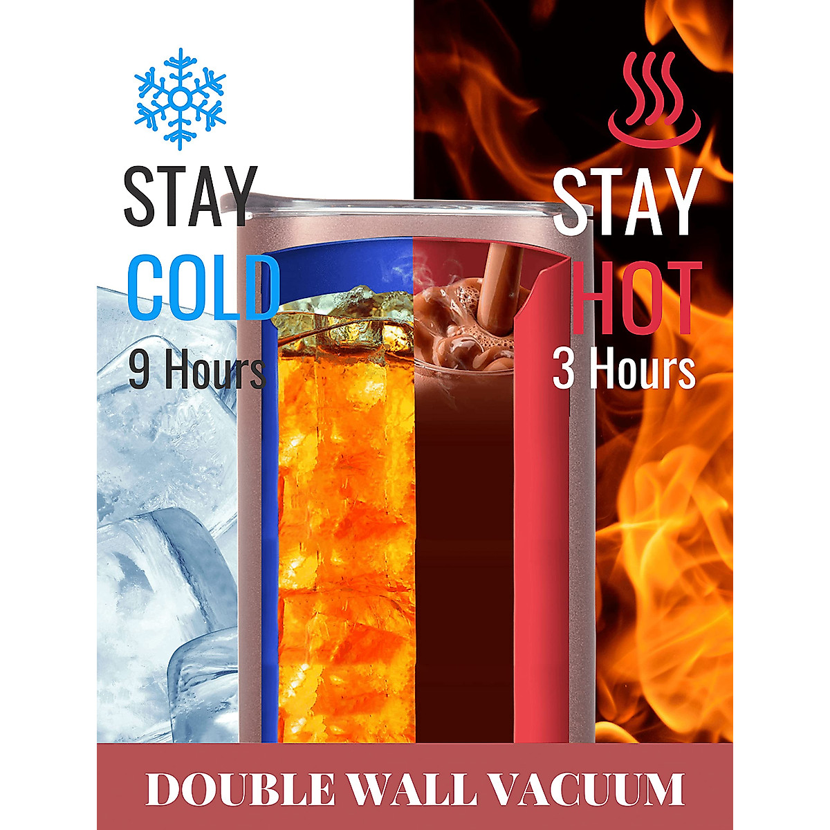 Onebttl Cat Gifts for Cat Lovers, Insulated Stainless Steel Tumblers with Lids and Straws, Crazy Cat Lady, Cat Mom Gifts for Birthday, Mother's Day, Christmas, 20 oz, Rose gold