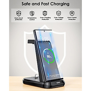 Wireless Charger for Samsung Phones Watch Earbuds (Not for Samsung Z Flip & A Series), SWIO 3 in 1 Charging Station for Samsung Watch 6/5/4/3, S24 S23 S22 S21 S20 /Note 20 10/ Z Fold 4 3, Buds/2/Pro