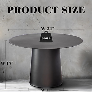 ALOADECOR W24 in. Small Black Round Coffee Table Contemporary Coffee Table Metal Single Circle Coffee Table for Living Room Modern Concrete Coffee Table for Bedroom